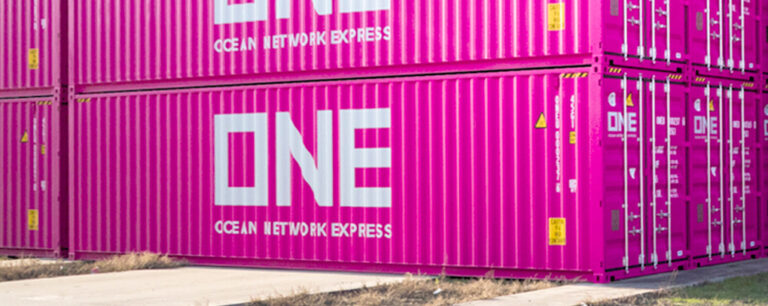 23-580A 40Ft High Cube Container ONE (Magenta) 2 pcs. - Train Trax