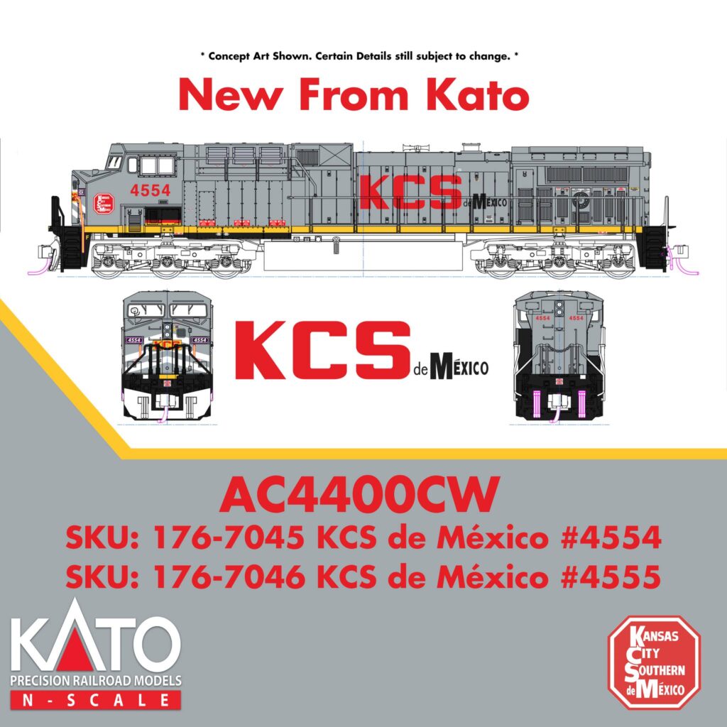 176-7046-S N EMD AC4400CW KCS de Mexico #4555 w/DCC + Sound - Train Trax
